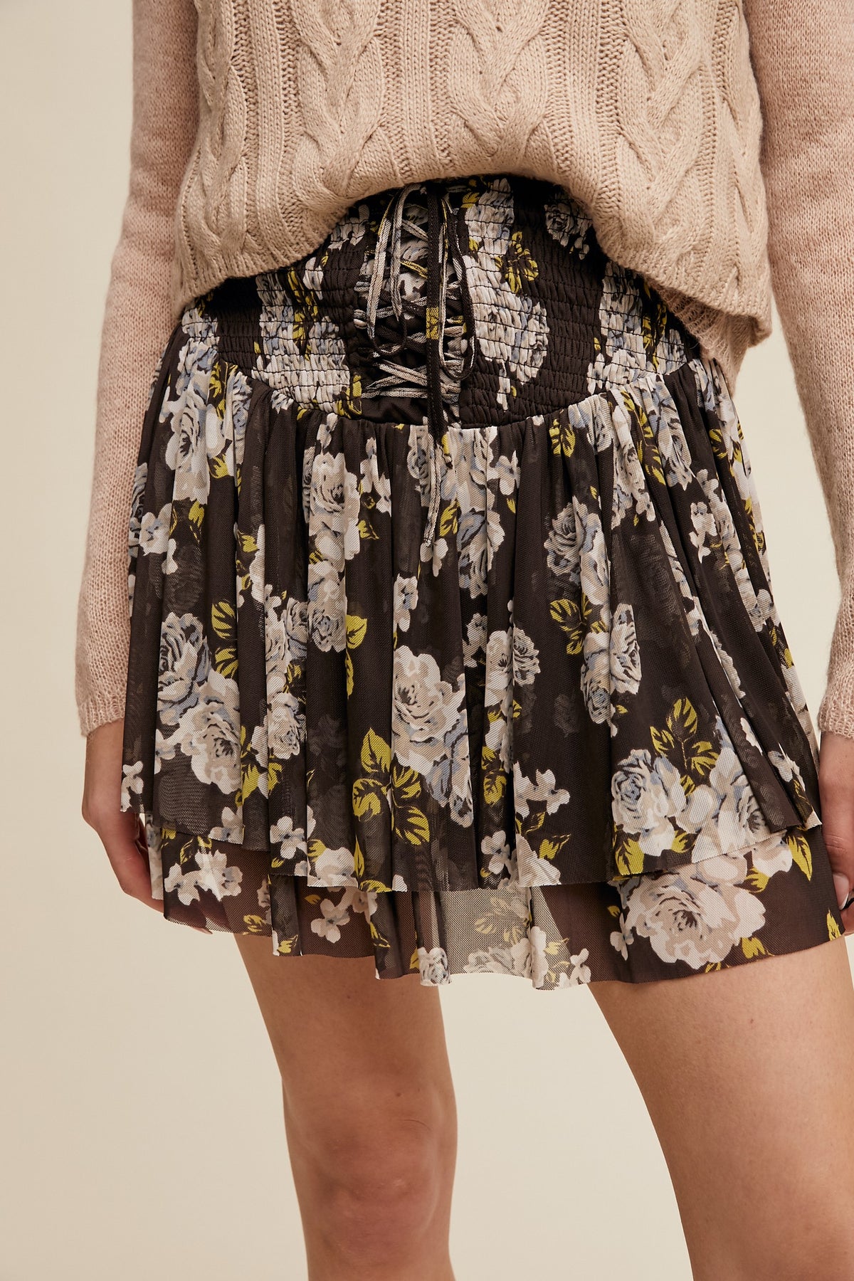 Margie Floral Smocked Layered Skort — Emilia Gray